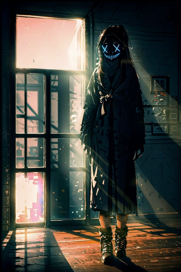 Neon Anonymous Mask | Judgment night mask — Model Hub — Yodayo